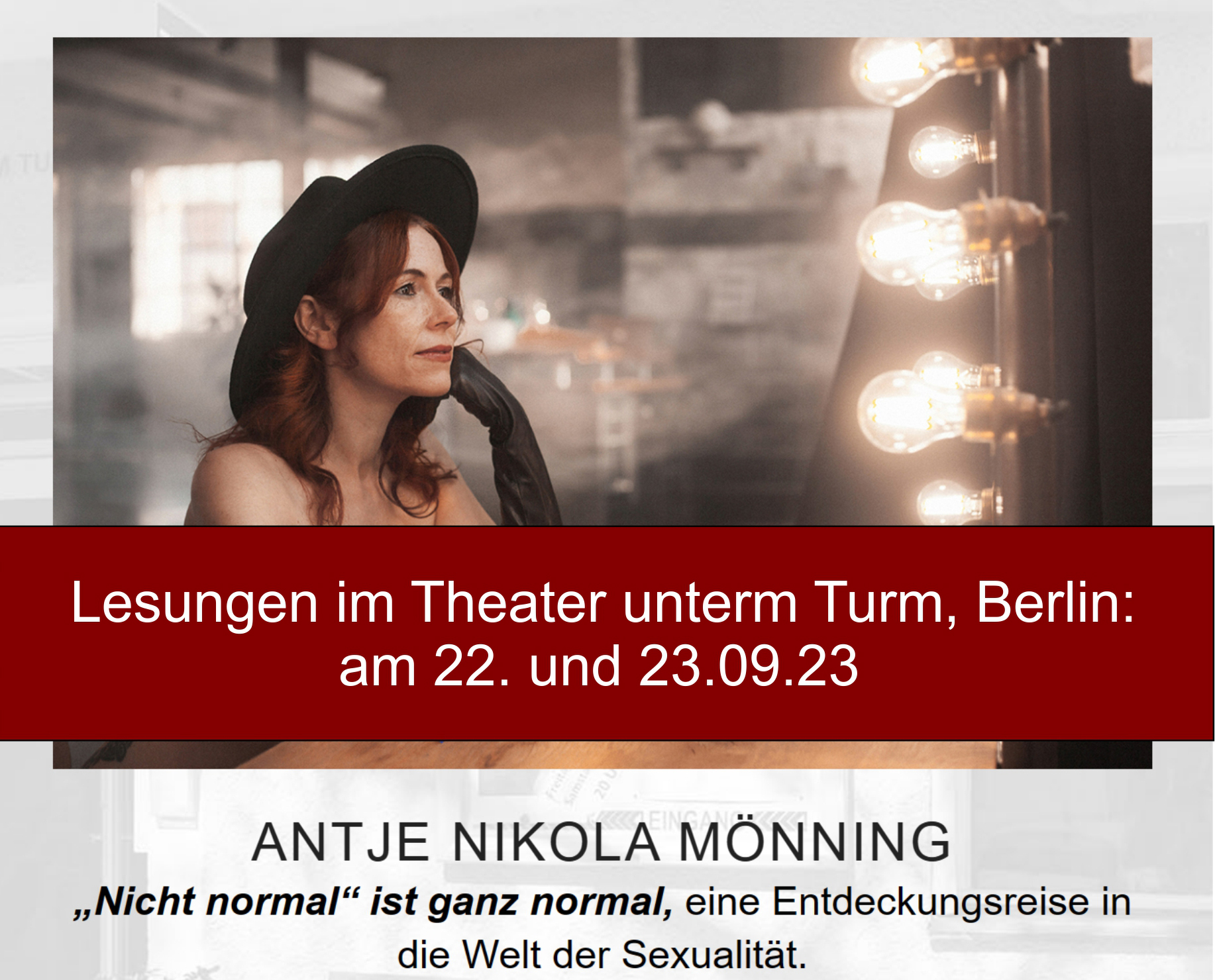 Antje Nikola Mönning mit zwei Lesungen im Theater unterm Turm, Berlin ...